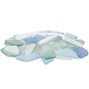 Sea Glass | 11oz Light Blue Olive & White Tumbled Sea Glass Decor | Bulk Seaglass Pieces for Beach Wedding Decor & Crafts | Plus Free Nautical eBook by Joseph Rains
