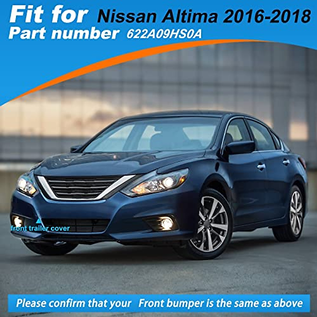 CZShiYue Front Bumper Tow Hook Cover Towing Eye Cap Fit for Nissan Altima 2016 2017 2018 622A09HS0A (Silver, Right Passenger Side)