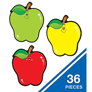 Carson Dellosa Fall Apples Cutouts, 36 Apple Cutouts for Bulletin Board and Classroom Décor, Seasonal Classroom Cut-outs, Fall Cutouts for Classroom Bulletin Board Decorations and Fall Décor