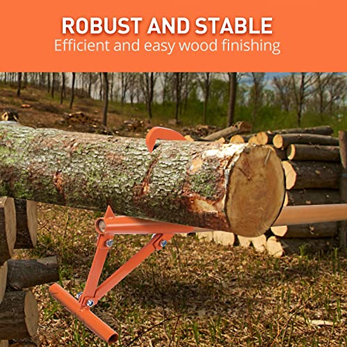 Timberjack Wood Log Lifter 49" Wood Handle , Steel Timberjack ,Heavy-Duty Steel Log Jack