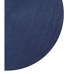 Better Trends County Braid Solid Collection is Durable and Stain Resistant Reversible Indoor Area Utility Rug 100% Polypropylene in Vibrant Colors, 72" Round, Dark Blue