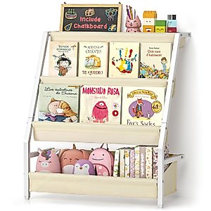 Kids Bookshelf with Chalkboard,Book Shelf for Kids Rooms,Nursery Book Shelves for Toddler Baby,Montessori Bookshelf and Toy Storage,Book Storage Organizer,Book Display Rack for Playroom Classroom