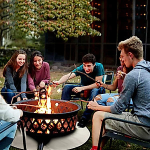 Fire Pit Mat - Round Fireproof Mat for Under Fire Pit - Easy to Clean Heat Resistant UnderGrill Mats for Outdoor Grill - Heat Shield Rug Great As A Grill Mat, Smoker Pad, on Patio (36 in)