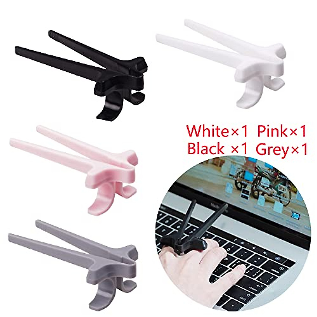 Heeloo 4pcs Finger Chopsticks for Gamers,Snack Clips,Gaming Finger Sleeves,Game Controllers,Game Accessories,Cell Phones Accessories,Gamer Gifts, Finger Tongs（Multicolor，4 pcs）