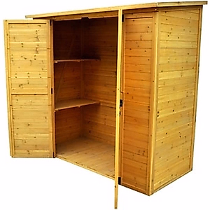 Leisure Season ELSS2003 Extra Large Outdoor Storage Shed - Brown - Wooden Gardening Lockers, Closet - Tool Organizer Cabinet with Double Doors, Adjustable Shelves - Yard, Garden, Lawn Patio Furniture