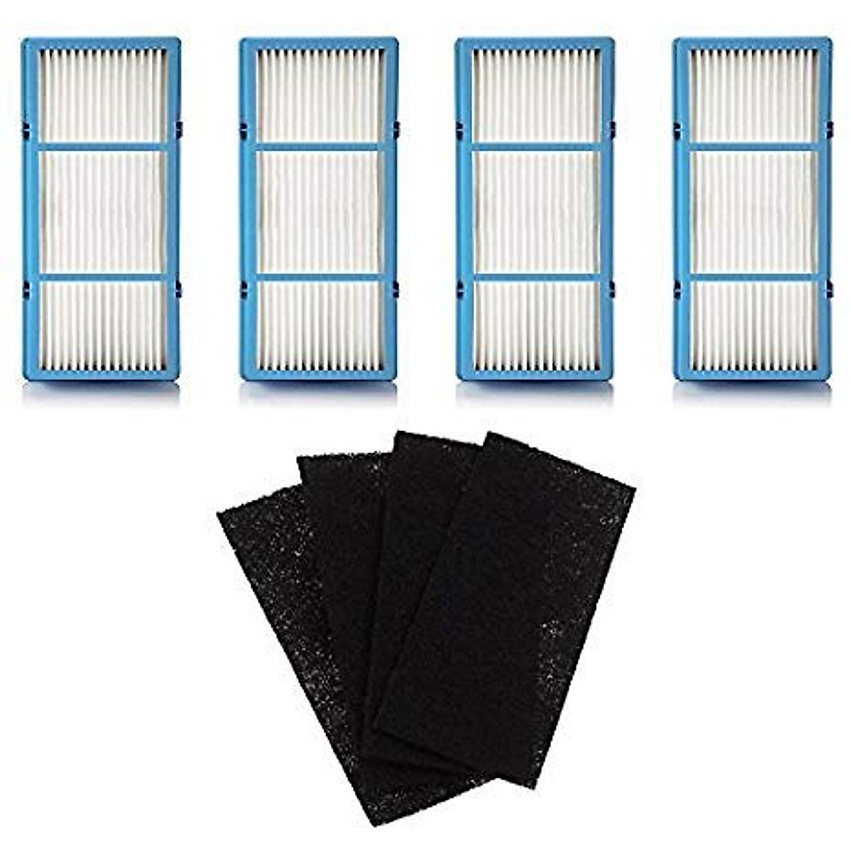 Nispira True HEPA Air Filter Replacement Carbon Compatible with Holmes AER1 HAPF30AT Air Purifier - 1.2” x 10” x 4.6” (4 HEPA Filters + 4 Carbon Filters)