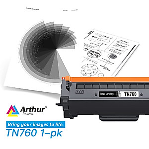 Arthur Imaging WITH CHIP Compatible Toner Cartridge Replacement for Brother TN760 TN 760 TN730 to use with HL-L2350DW HL-L2395DW HL-L2390DW HL-L2370DW MFC-L2750DW MFC-L2710DW DCP-L2550DW (Black 1Pack)