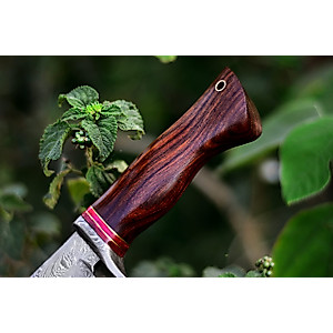 SHARD Hunting knife, Handmade Damascus Hunting Knife, Damascus Steel Hunting Knife with Sheath,Fixed blade Knife for Men,Full Tang Knife,Camping Knife, Skinning Knife,Survival Knife