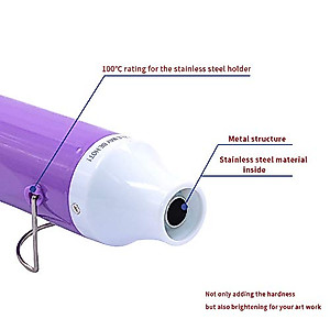 New Heat Gun,mofa Hot Air Gun Tools Shrink Gun with Stand For DIY Embossing And Drying Paint Multi-Purpose Electric Heating Nozzle Heat Gun For Epoxy Resin300W 110V (Purple,White)