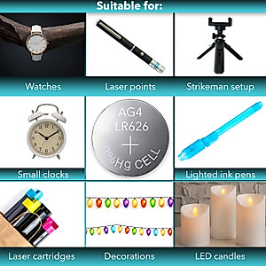 20 x LOOPACELL AG4 LR626 377 1.5V Alkaline Watch Batteries