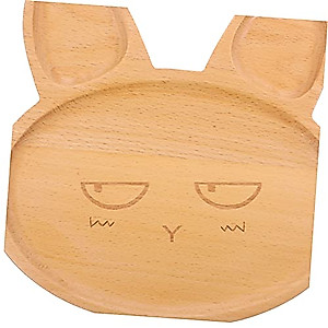 2pcs Bamboo Family Snack Condiments Decorative Adorable Animal Desktop Holidays Sauce Dish Restaurant Easter Fruit Tray Holder Plate Candy Plates Dinners Nuts Wooden Farmhouse