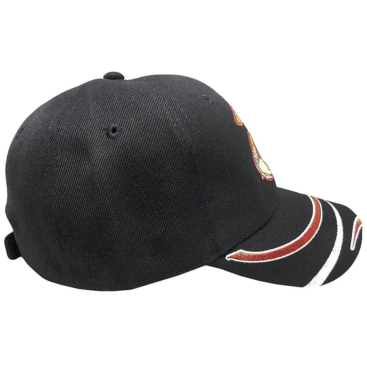 Trade Winds Marines USMC EGA Emblem Insignia Marine Corps Swirl Black Acrylic Adjustable Embroidered Baseball Hat Cap - Officially Licensed