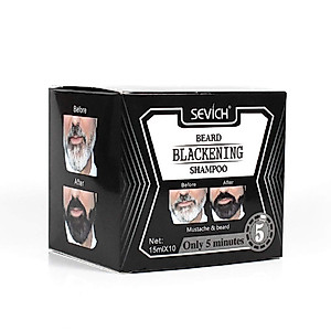 SEVICH Black Beard Dye Shampoo, Beard Care Repair Grey Cover Mustache Conditioner Softener, Fragrance Free