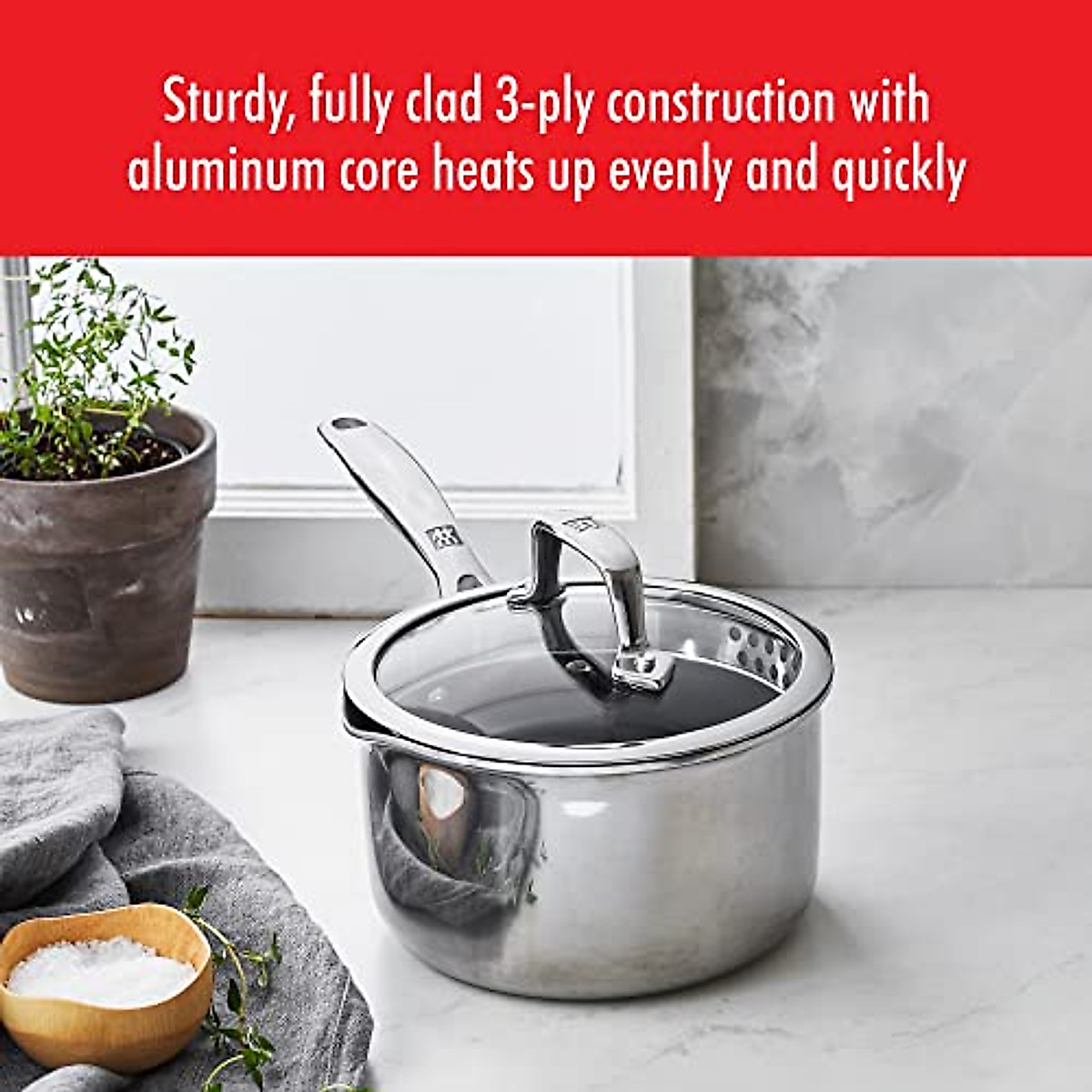 Zwilling Spirit Energy + Sauce Pan, 2-qt Newer Version, Stainless Steel