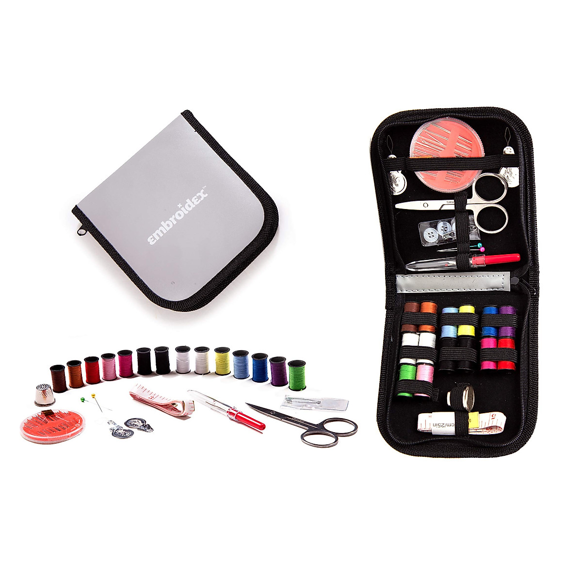 Embroidex Sewing Kit for Home, Travel & Emergencies - Filled with Quality Notions Scissor & Thread - Great Gift