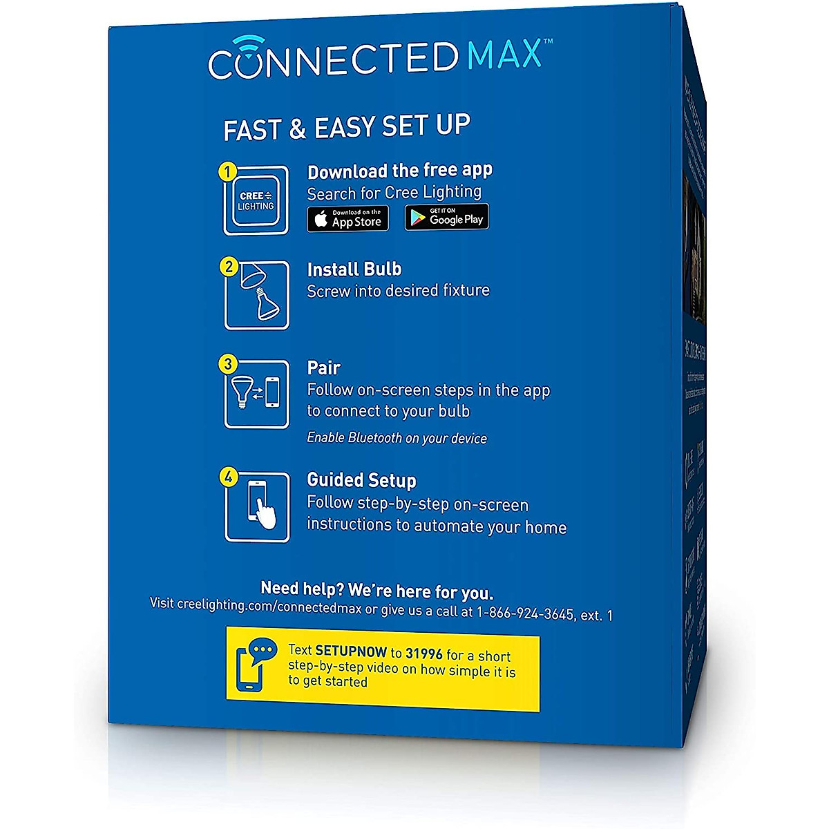 Cree Lighting Connected Max Smart Led Bulb Par38 Outdoor Flood Tunable White + Color Changing, 2.4 Ghz, Works With Alexa And Google Home, No Hub Required, Bluetooth + Wifi, 1Pk