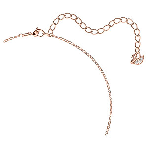 SWAROVSKI Swan Pendant Necklace, Swan Pendant with Black Crystal Pavé on a Rose-Gold Tone Finish Setting, Part of the Swan Collection