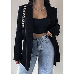 Zeagoo Blazer Jackets for Women Fashion Long Sleeve Blazers for Work Casual Oversized Blazers Jackets Black
