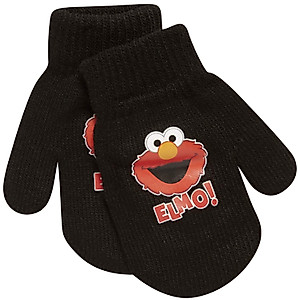 Sesame Street Toddler Boys’ Mittens – Elmo, Cookie Monster, Big Bird, Oscar the Grouch (2T-4T), Size Age 2-4, Elmo Mitten