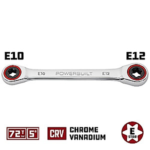 Powerbuilt 641760 Ratcheting Double Box-End E-Star Wrench - E10/E12