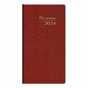 Brownline 2024 Traditional Weekly Pocket Planner, Appointment Book, 12 Months, January to December, Perfect Binding, 6" x 3.125", Assorted Colors (CB403.ASX-24)