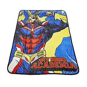 JUST FUNKY My Hero Academia All Might Large Fleece Throw Blanket | Official My Hero Academia Collectible Decorative Throw Blanket | 60 x 45 Inches
