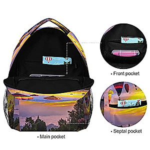 ATTX Colorful Hot Air Balloon Backpack Travel Casual Daypacks for Women and Men, School Water Resistant Bookbag for Boys Girls Teens
