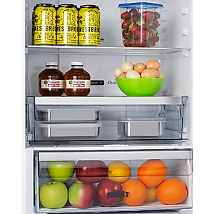 Summit Appliance FFBF181ES2IM 24" Wide Bottom Freezer Refrigerator With Icemaker, 11.7 cu.ft Capacity, Open Door Alarm, Stainless Steel Doors, LED Visual Alarms, No-frost Operation, Multi-Flow Fan