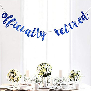 Starsgarden Retirement Party Banner, Happy Retirement, I'm Retired, Goodbye Tension Hello Pension, Goodluck We Will Miss You Retirement Party Hanging Paper flag(Blue Retired)