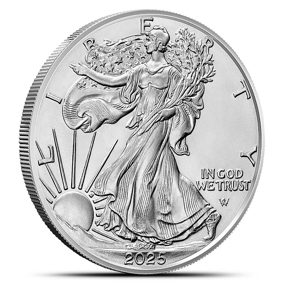 2025 - American Silver Eagle .999 Fine Silver with our Smyrnacoin Certificate of Authenticity Dollar Uncirculated US Mint