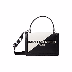 Karl Lagerfeld Paris Simone Logo Crossbody, Black/Black/White