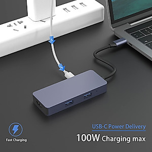 USB C Adapter, 6 in 1 USB C Hub with 4K HDMI, USB3.0 * 2 Port, 100W PD, SD/TF for MacBook Pro/Air M1/M2, iPad Pro, iPad Mini, Surface Pro/Go Dell