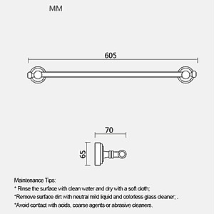Bath Towel Bar Black Towel Rack, Single-bar American All-Copper Towel Rail, Retro Bathroom Pendant European-Style Toilet Towel Bar Towel Holder