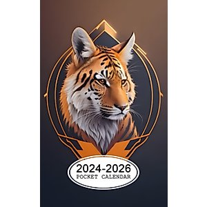 Pocket Calendar 2024-2026: Two-Year Monthly Planner for Purse , 36 Months from January 2024 to December 2026 | Animal fictional logo