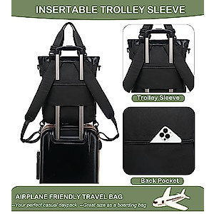 BASICPOWER Backpack Purse for Women Convertible Laptop Tote Work Bag Nurse Teacher Bag for Travel