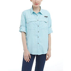 Little Donkey Andy Women's UPF 50+ UV Protection Shirt, Long Sleeve Fishing Shirt, Breathable and Fast Dry Blue XXL