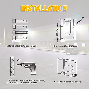 JC-LGL 150W LED Parking Lot Lights Dimmable Bundle L-Shape 90 Degree Wall Mount Bracket
