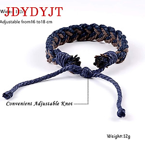 Hemp Bracelet Handmade Braided Woven Friendship Bracelets Bulk for Men Women's Anklet Adjustable