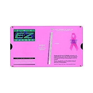 Grading Calculator - E-Z Grader Teacher's Aid Scoring Chart - Breast Cancer Edition (Pink) - 8-1/2" x 4-3/4"