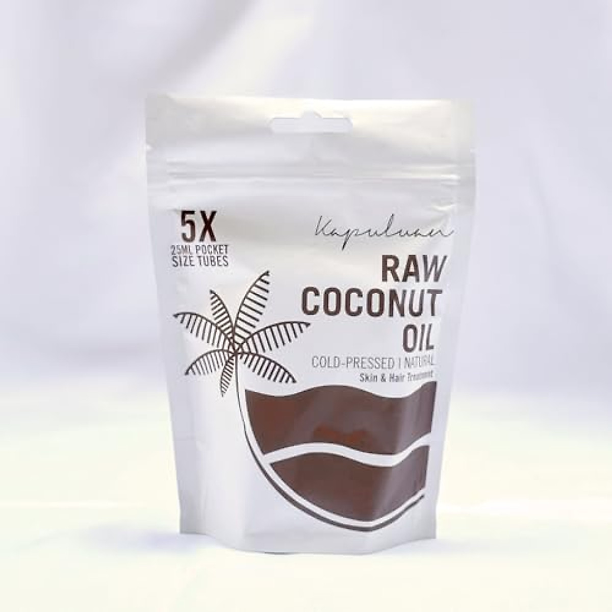 Kapuluan Coconut Oil for Hair, Skin - Extra Virgin Cold Pressed Oil with MCTs for Body Care or Haircare, Hair Growth, Aceite de Coco Natural, Baby, Dogs, Pets Travel Mini Tube (5 x 25ml)