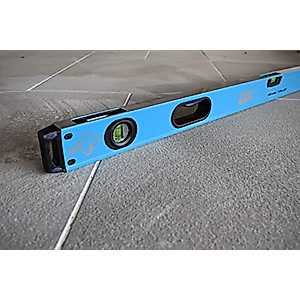 OX Tools OX-P024412 Professional Box 4ft Spirit Level, with Rubber Grip, All Aluminum Construction, Non Magnetic 4 Foot Level, Rubberized Soft grip Thru Handle, Magnified Vials. 48 Inch Level