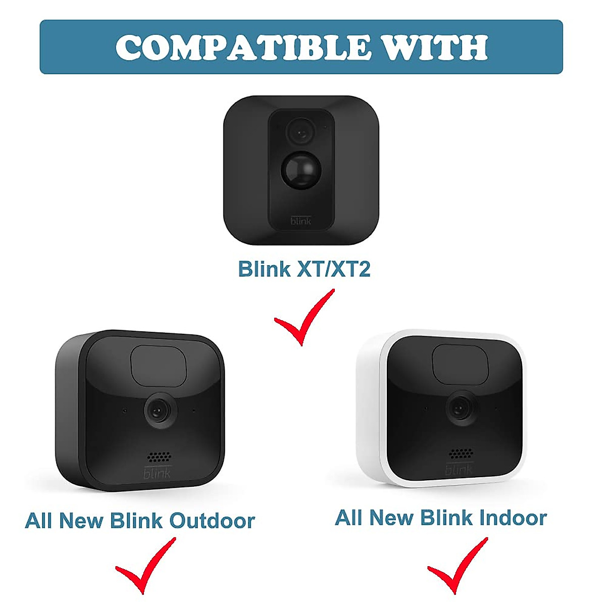 MANWU Mount Bracket Adapter Converter Connector for All-New Blink Outdoor Indoor XT2/XT Security Camera,Attachment That Holds Blink Camera to 1/4" Universal Mount (5 Pack Black)…
