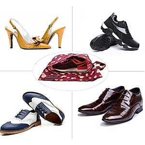 M-jump 4 Pack Travel Essentials Shoe Bags 4 Colors Fashion Shoe Bags for Men & Women Shoe Storage, Travel Accessories Vacation, Luggage Organizer Portable Shoe Pouch with Handle