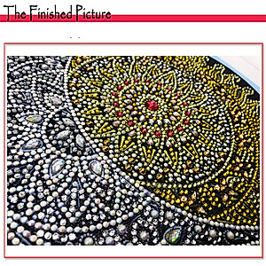 RuBos DIY 5D Diamond Painting, Special Crystal Rhinestones, Mandala Moon Sun, Diamond Paintings Art Gem Triptych Multi Picture Paint with Pearl by Number Kits for Adults Wall Decor