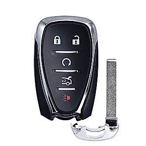 Key Fob Replacement Fits for Chevy Cruze Malibu Camaro Push Start 5 Button 2016 2017 2018 2019 2020 2021 Smart Proximity Keyless Entry Remote Start 13508769 13584497 13529662 433Mhz HYQ4EA