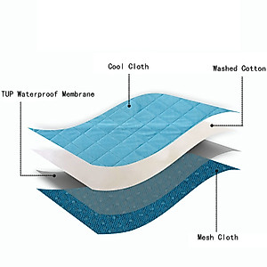 TGone Dog Cooling Mat Ice Silk Summer Pet Self Cooling Mats Washable Portable Keep Cool Pad for Dogs Cats Pets Cooling Gel Mat for Dogs (Blue, L)