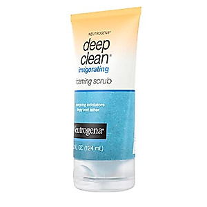 Neutrogena Deep Clean Invigorating Foaming Facial Scrub with Glycerin, Cooling & Exfoliating Gel Face Wash to Remove Dirt, Oil & Makeup, 4.2 fl. oz