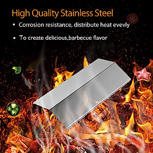 820-0033 Heat Shield Plates Replacement Parts for Nexgrill Parts Flame Tamer 820-0007B 820-0015 820-0007 Heat Plates Megamaster Grill Parts 820-0033M Stainless Steel Heat Tent Burner top 2 Pcs