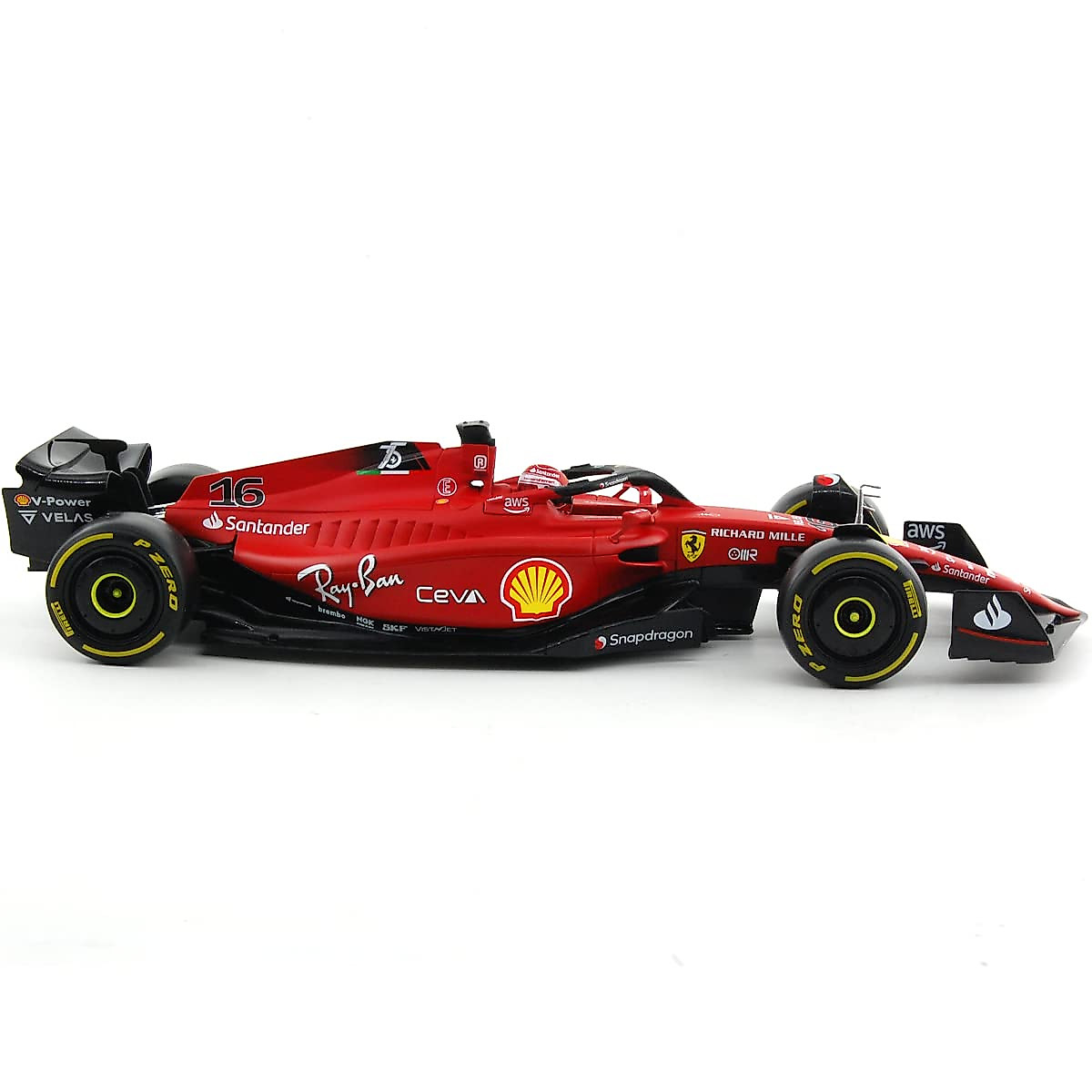 XTD Bburago 1:43 Ferrari #16 Leclerc 2022 F1 Scuderia Ferrari F1-75 #55 Sainz Alloy Luxury Vehicle Diecast Cars Model Toy Collection Gift (2022 F1-75 #16 Acrylic Box)Red