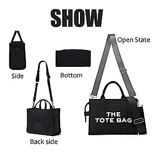The Tote Bags For Women, Trendy Canvas Tote Bag Handbag Top-Handle Shoulder Crossbody Bagtote Bag